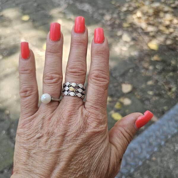 Swimming Against the Current. Sterling Adjustable Ring. School of Fish ...