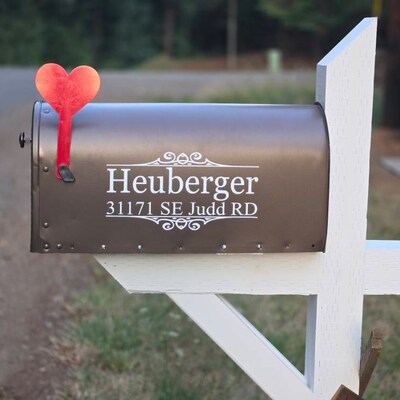 Custom Mailbox Vinyl Decal With Last Name - Etsy