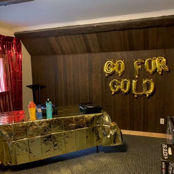 16" GOLD Letter/number Balloons - Create Your Balloon Banner - Gold ...