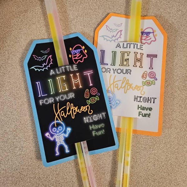 Personalized Halloween Glow Stick Favor: Classroom Party Treat - Etsy