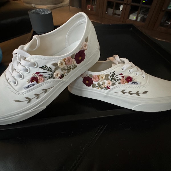 Embroidered Vans Shoes, Custom Hand Embroidery to Order, Personalized ...