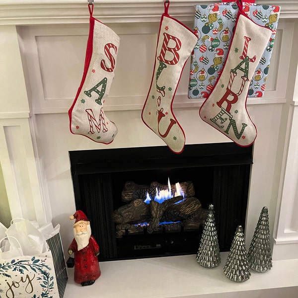 Personalized Christmas Stocking - Festive Name Stocking - 2 Color ...