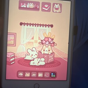 Pink Cute Animal App Icon Pack Kawaii Cozy Phone Tablet Icon App Theme ...