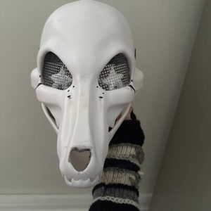 Toony Cat Feline Bone Skull Mask Movable Moving Hinge Jaw 3D Printed ...
