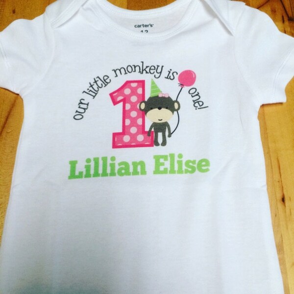 Monkey First Birthday Shirt -this Little Monkey Jungle Themed First ...