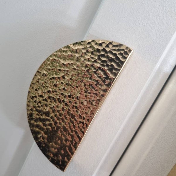 Hammered Grain Semicircle Brass Knob, Handmade Drawer Solid Brass Knobs, Improvement Knobs ...