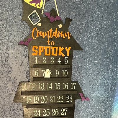 Countdown to Spooky Halloween Calendar Ghost SVG Laser File Wood ...