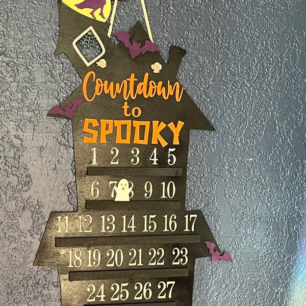 Countdown to Spooky Halloween Calendar Ghost SVG Laser File Wood ...