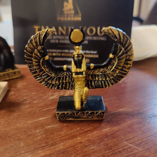 Vintage Isis Mini Statue - Ancient Egyptian Goddess Isis Altar Statue ...