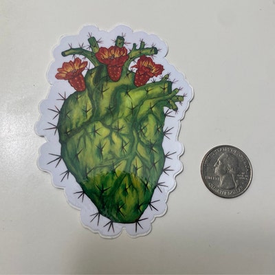 Corazon Nopal Sticker 4 X 4 - Etsy