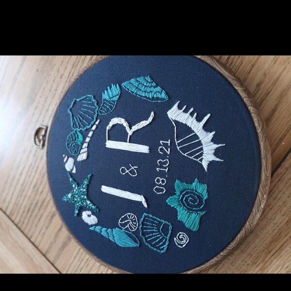 Custom Wedding Anniversary Embroidery Hoop Cotton Anniversary Gift ...