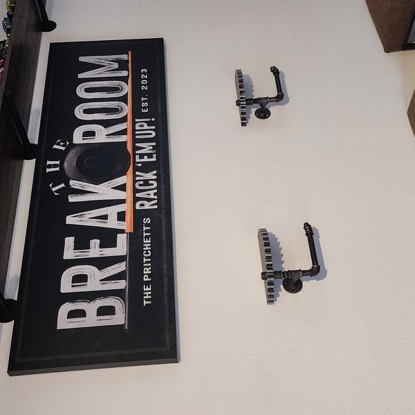 Break Room Sign, Rack 'em up Sign, Personalized Billiards Sign, Large ...