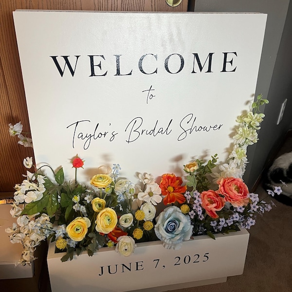 Bridal Shower Welcome Sign Flower Box Sign - Personalized Decor #FBS03 ...