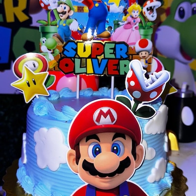 Super Mario Cake Topper, Mario Cake Topper Shaker With LED Lights ...
