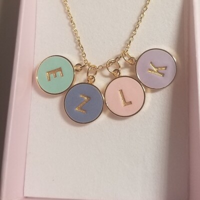 Custom Letter Necklace, Initial Necklaces for Moms, Multiple Initial Necklace, Anniversary ...