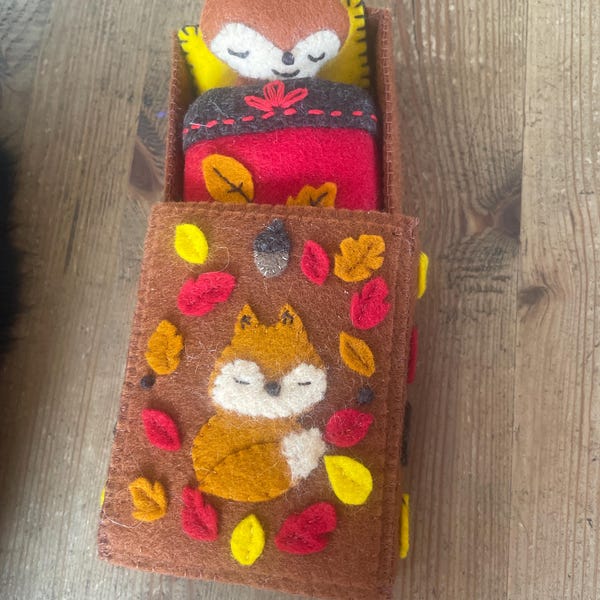 Fox in Matchbox Sewing Pattern: Felt Animal Ornament (PDF With SVG ...