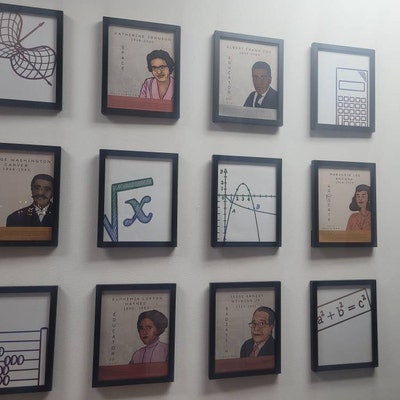 Famous Mathematicians Posters , Set of 8 Wall Prints, Printable Math ...