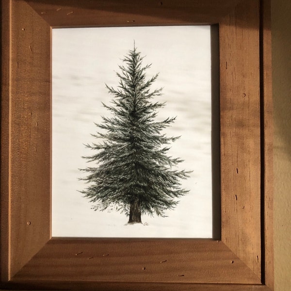 Evergreen Pine Print - Pine Tree Print, Watercolor Tree, Minimalist ...