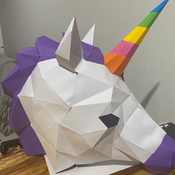 Unicorn Mask Paper Craft, Digital Template, Origami, PDF Download DIY ...