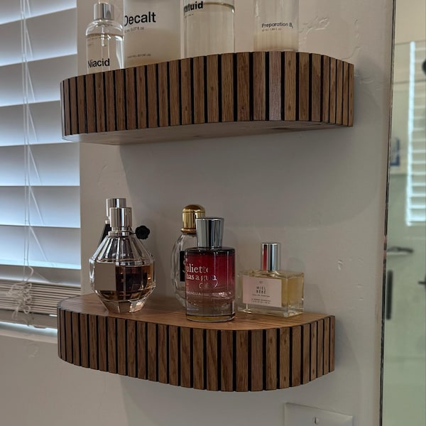 Custom Rounded Fluted Floating Shelf - Etsy