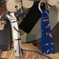 Hand Painted Leather Keyrings - Etsy UK