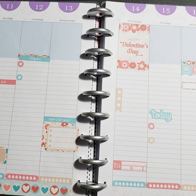 Happy Planner February, Weekly Planner Kit, Valentine's Day Stickers ...