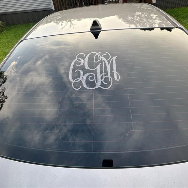 Personalized Monogram Car Decal - Custom Car Initial Sticker for Rear ...