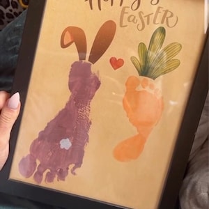 Hoppy Happy Easter/ Bunny Carrot / Footprint Handprint Art Craft / Foot ...