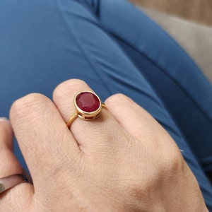14k Gold Natural Ruby Ring / Genuine Ruby Ring Available in Gold, Rose ...