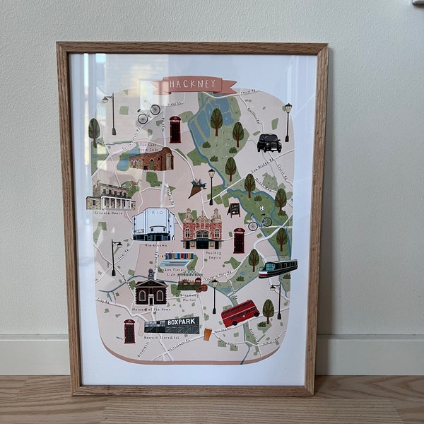 Chester Map, Illustrated Map of Chester, Chester Poster, Chester Print ...