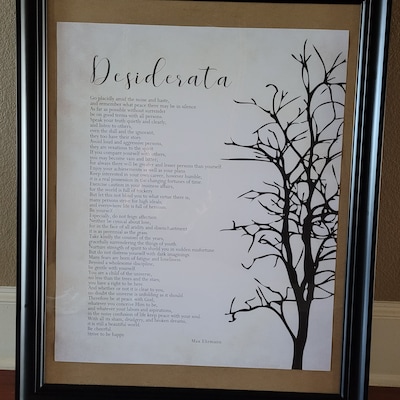 Desiderata Poem Print, Poetry Print, Poem Print, Law of Attraction, Art ...