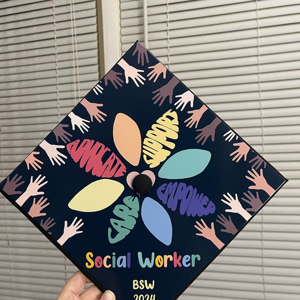 Personalized Social Worker Graduation Cap Topper, Customized Social ...