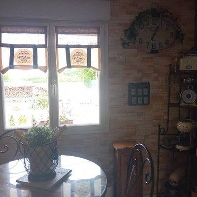 Cottage Valance Natural Beige or White Cotton Country French Curtain ...