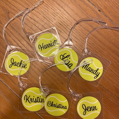 Tennis Bag Tag Tennis Name Tag Kids Bag Tag Tennis Party Favor Tennis ...