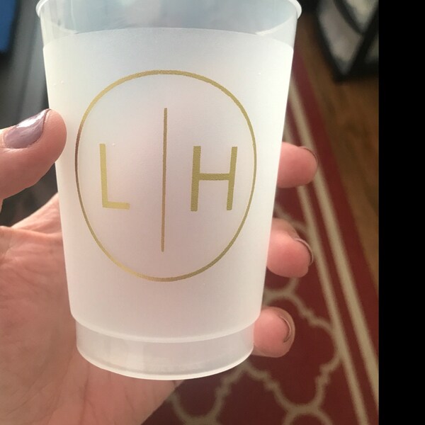 Monogram Wedding Cups Personalized Frosted Cups Custom Wedding Favors ...