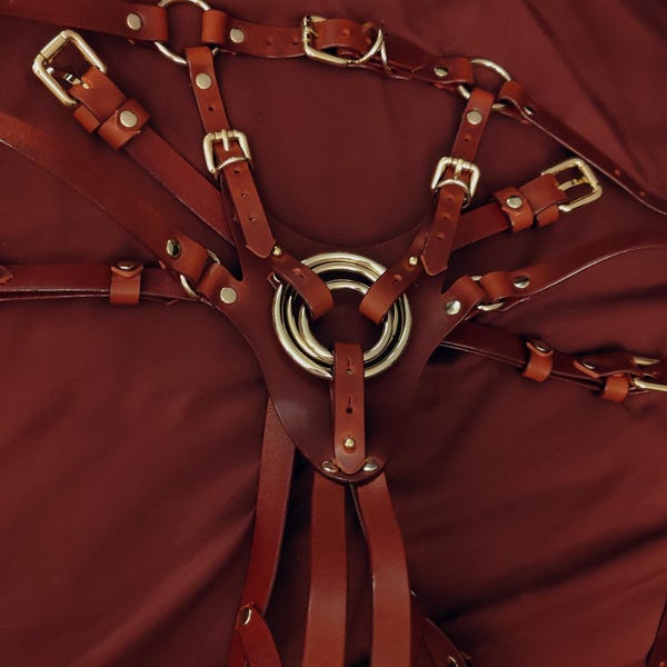 Full Body Crotchless Harness, Open Crotch Lingerie Leather, Cuffs Bdsm ...