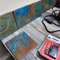 3x6 Copper Subway Tile LIMITED EDITION Mix of Color & Texture W/ Aqua ...