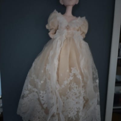 1/3 BJD SD Maid Dress & Headdress Set black Double Layered 1/4 1/6 Msd ...