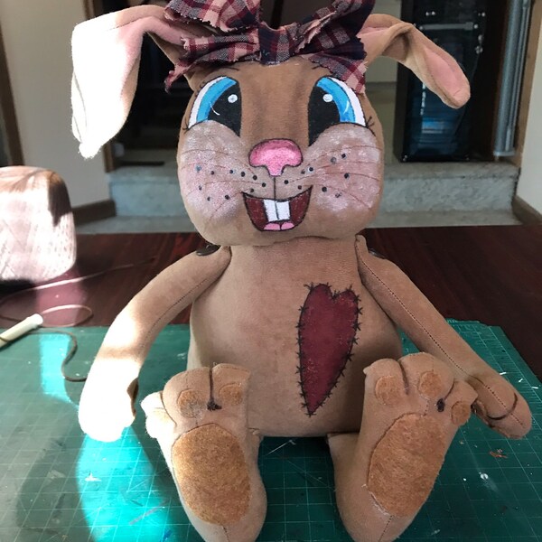 Primitive Pattern, Bunny Rabbit, Spring E-pattern, Cloth Doll Pattern ...