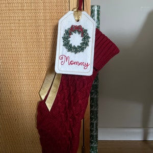 6 Inch Embroidered Stocking Gift Tag - Etsy