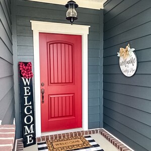 5FT Black Welcome Sign With Bow Porch Welcome Sign Vertical - Etsy Canada