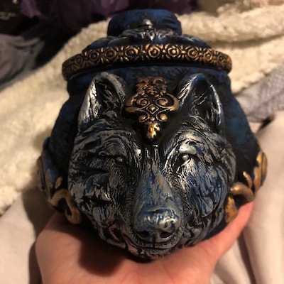 Wolf Head Apothecary Jar Potion Bottle / Gothic Home Decor Wiccan Altar ...