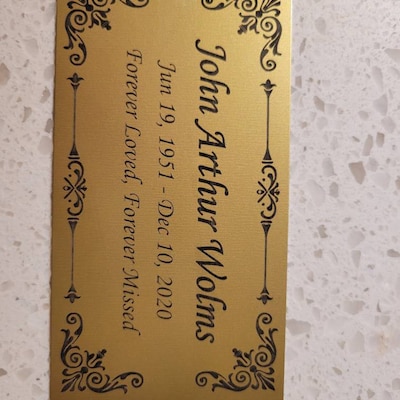 Personalized Engraved Plate, Gold Name Plate, Plaque, Custom Engraving ...