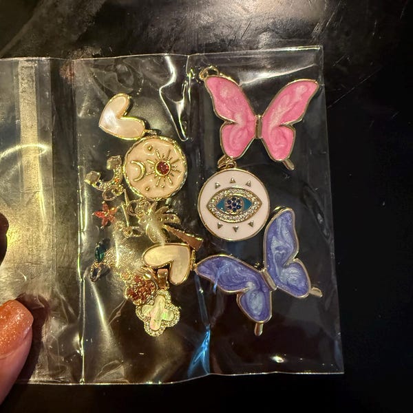 Candy Sweet Charms 18K Gold Filled Heart Candy Sweet Script Enamel ...