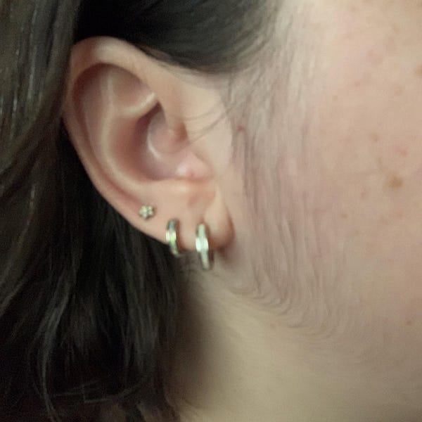 Tiny Garnet Dangle Rook Hoop Earring • Gemstone Helix Hoop • Rook ...