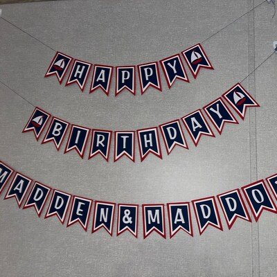 Nautical happy Birthday NAME Personalized Banner Anchors Sailboats - Etsy