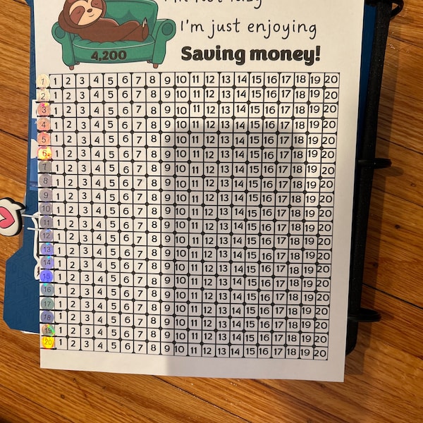 Sloth Savings Challenge and Cash Envelope - Etsy