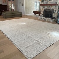 Cozy Beige Wool Rug With Custom Options - Handwoven Chunky Loop Style ...