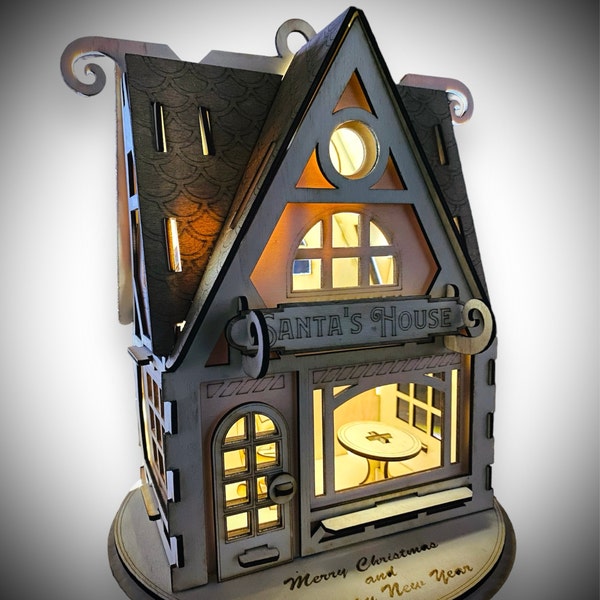 Santa Claus House - Laser Cut File, SVG Plan for Glowforge and Cutting ...