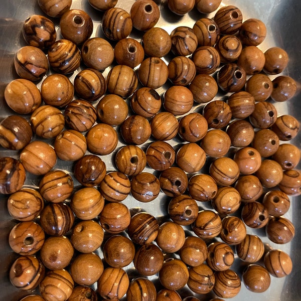 BETHLEHEM Holyland Olive Wood Round Beads: Polished - Etsy